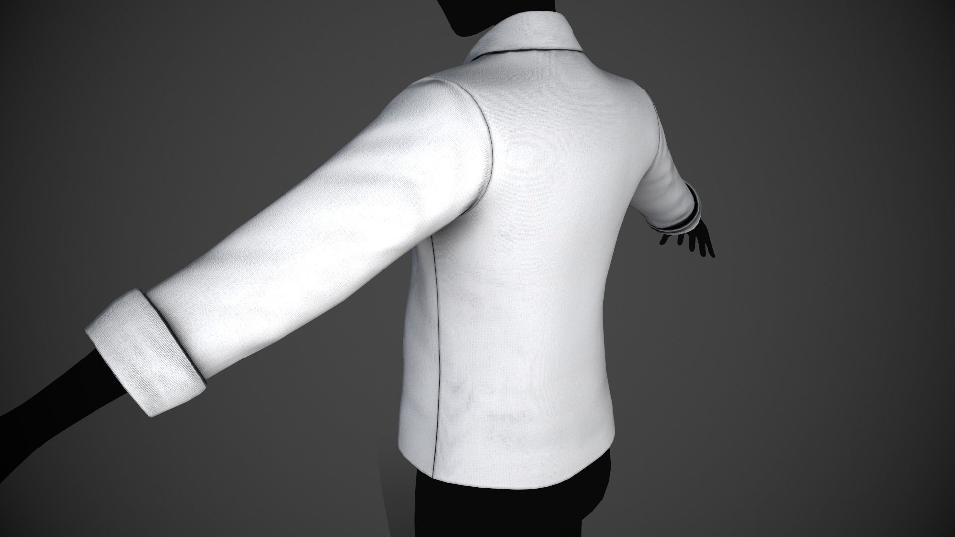 3D model White Open Front Shirt Style 1 VR / AR / low-poly | CGTrader