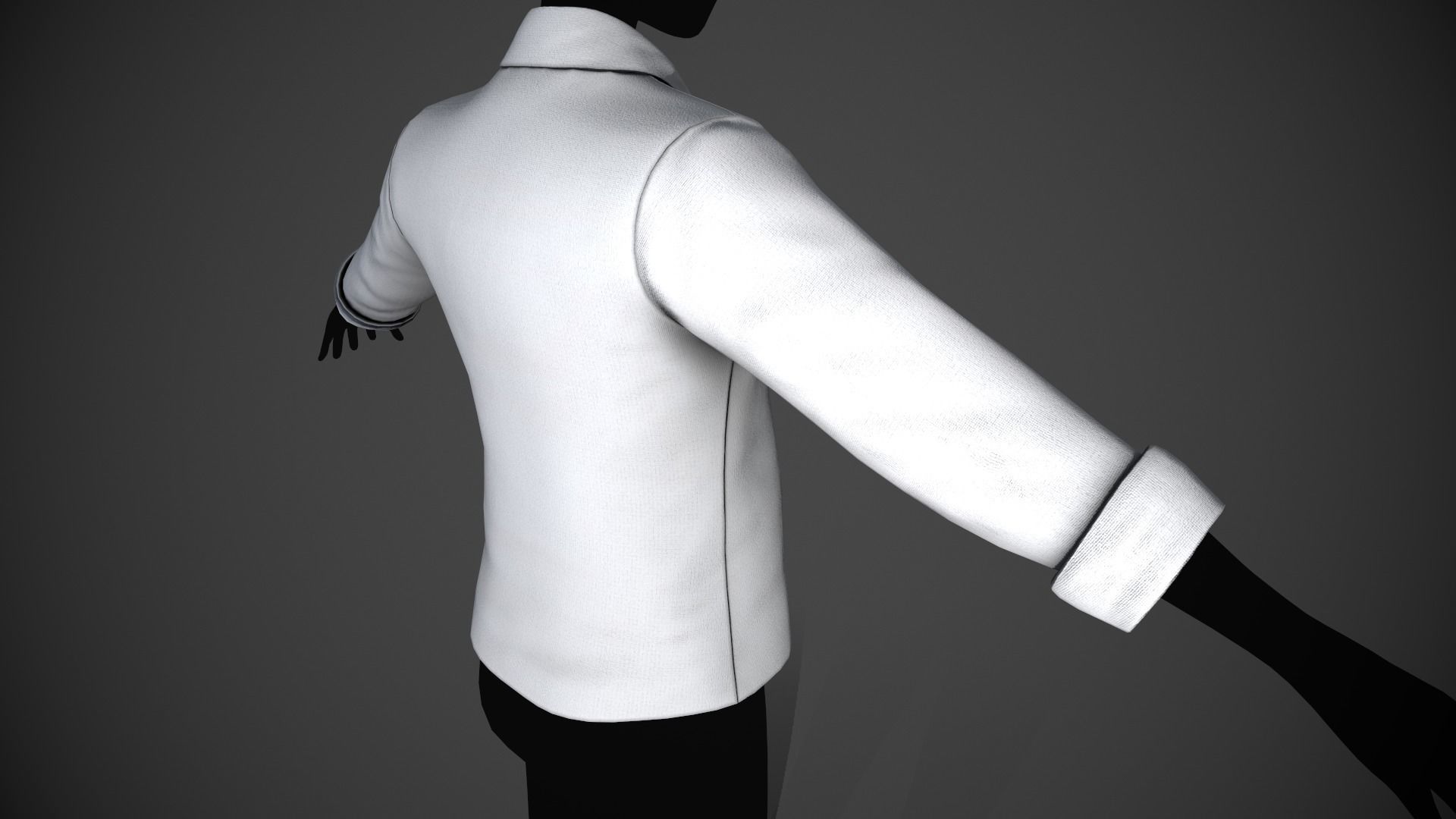 3D model White Open Front Shirt Style 1 VR / AR / low-poly | CGTrader