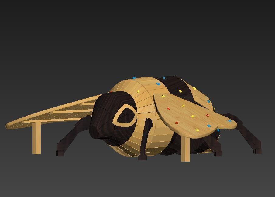 Wood bee climbing structure park playground equipment 3D model | CGTrader