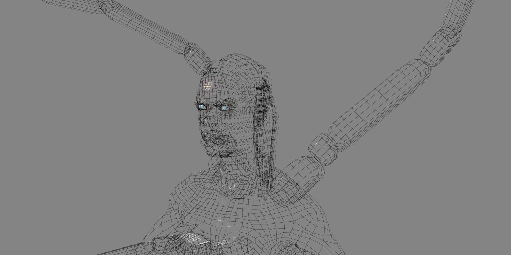 3D model Arakne creature with long arms and legs VR / AR / low-poly ...