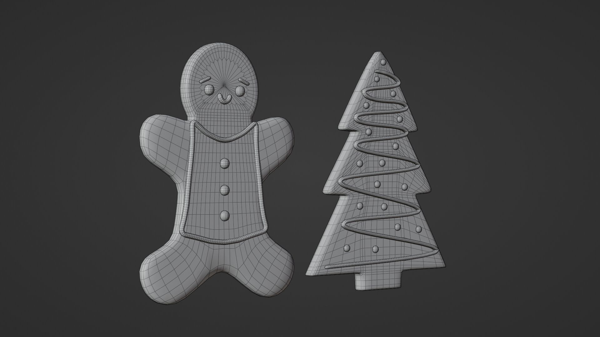 Gingerbread Christmas Cookies free 3D model | CGTrader