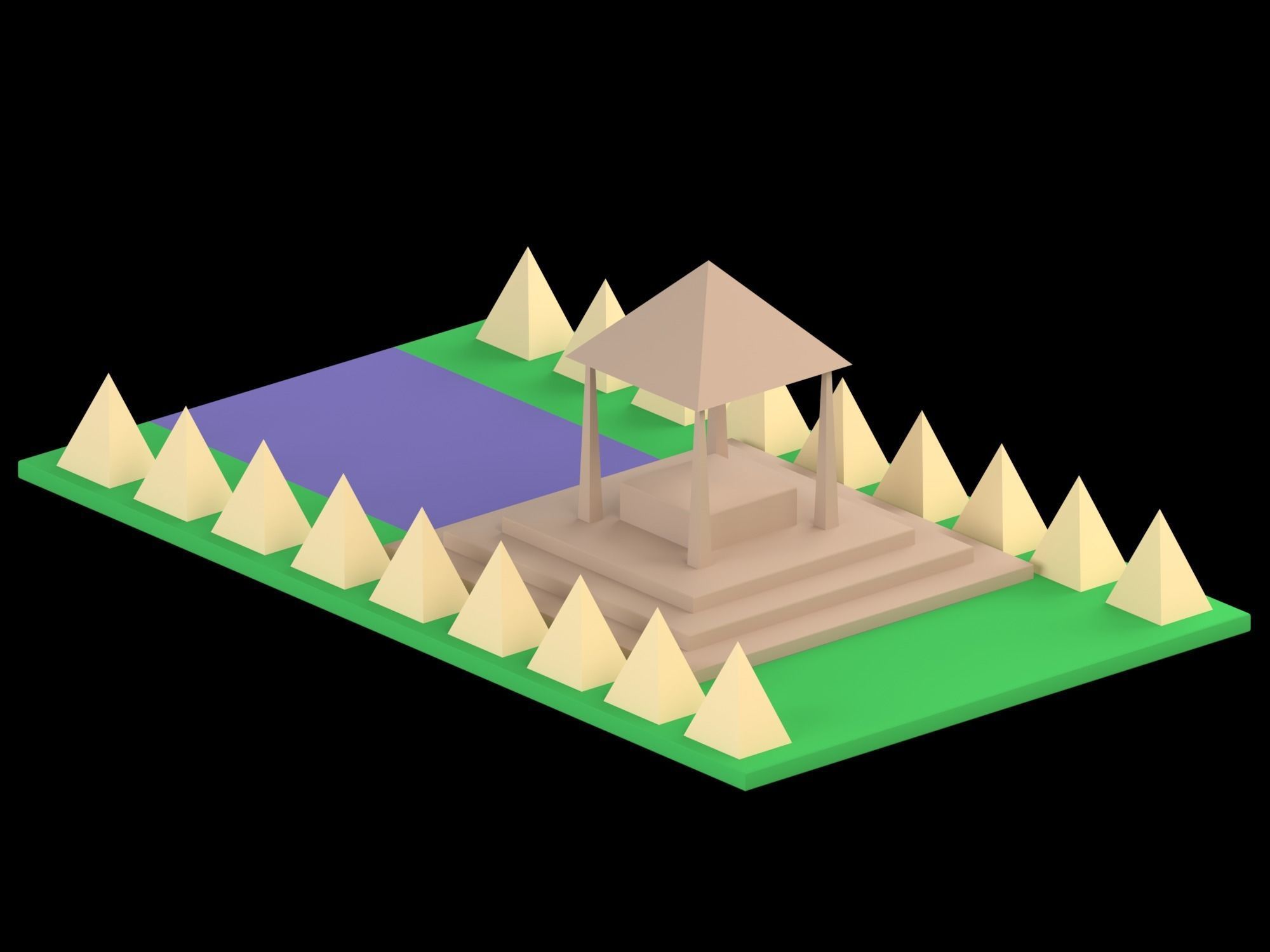 3D model Low Poly - Game Ready Temple - 001 VR / AR / low-poly | CGTrader