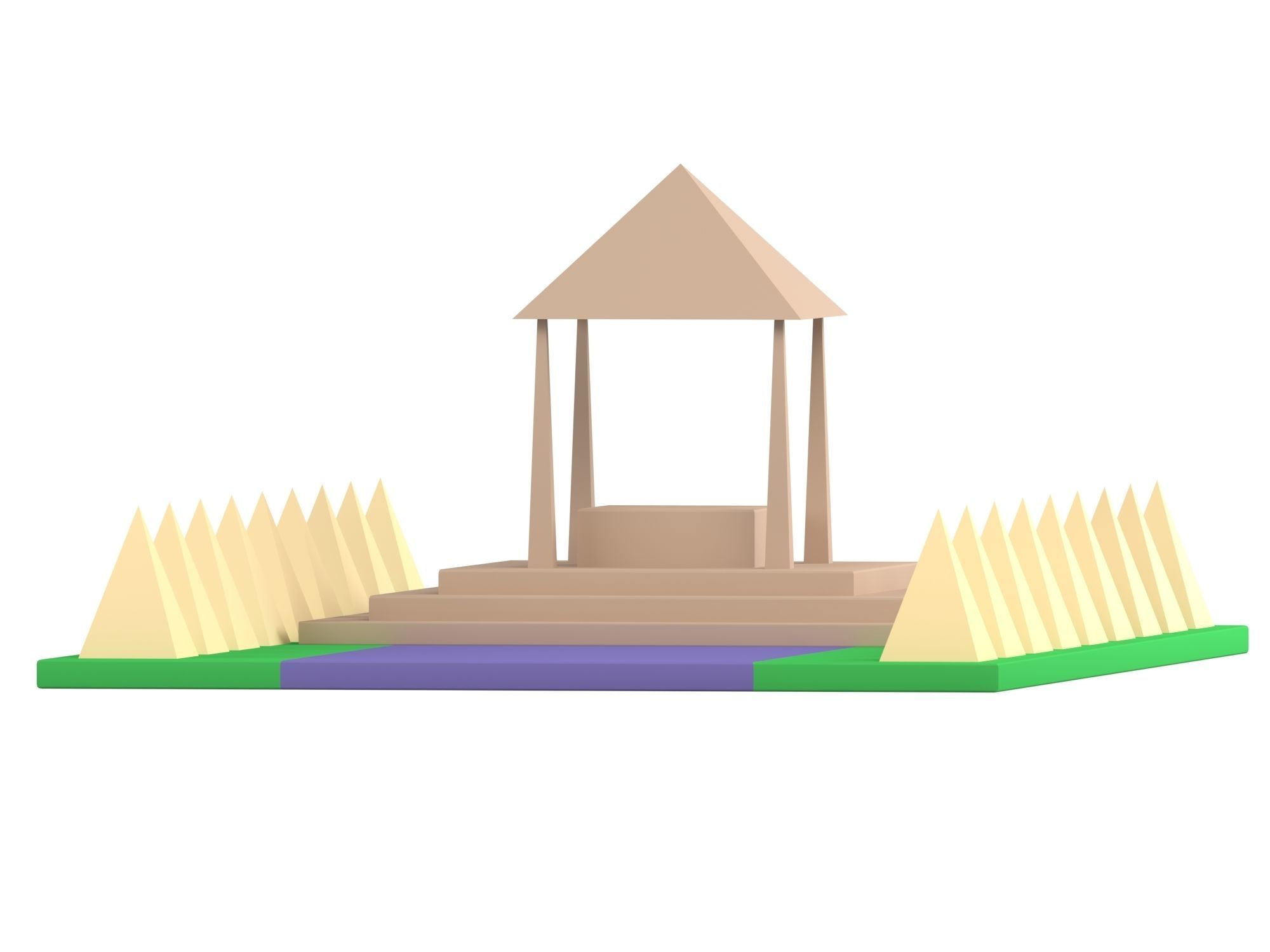 3D model Low Poly - Game Ready Temple - 001 VR / AR / low-poly | CGTrader