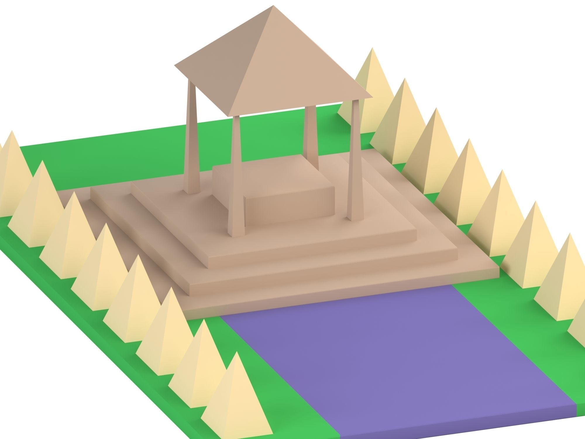 3D model Low Poly - Game Ready Temple - 001 VR / AR / low-poly | CGTrader