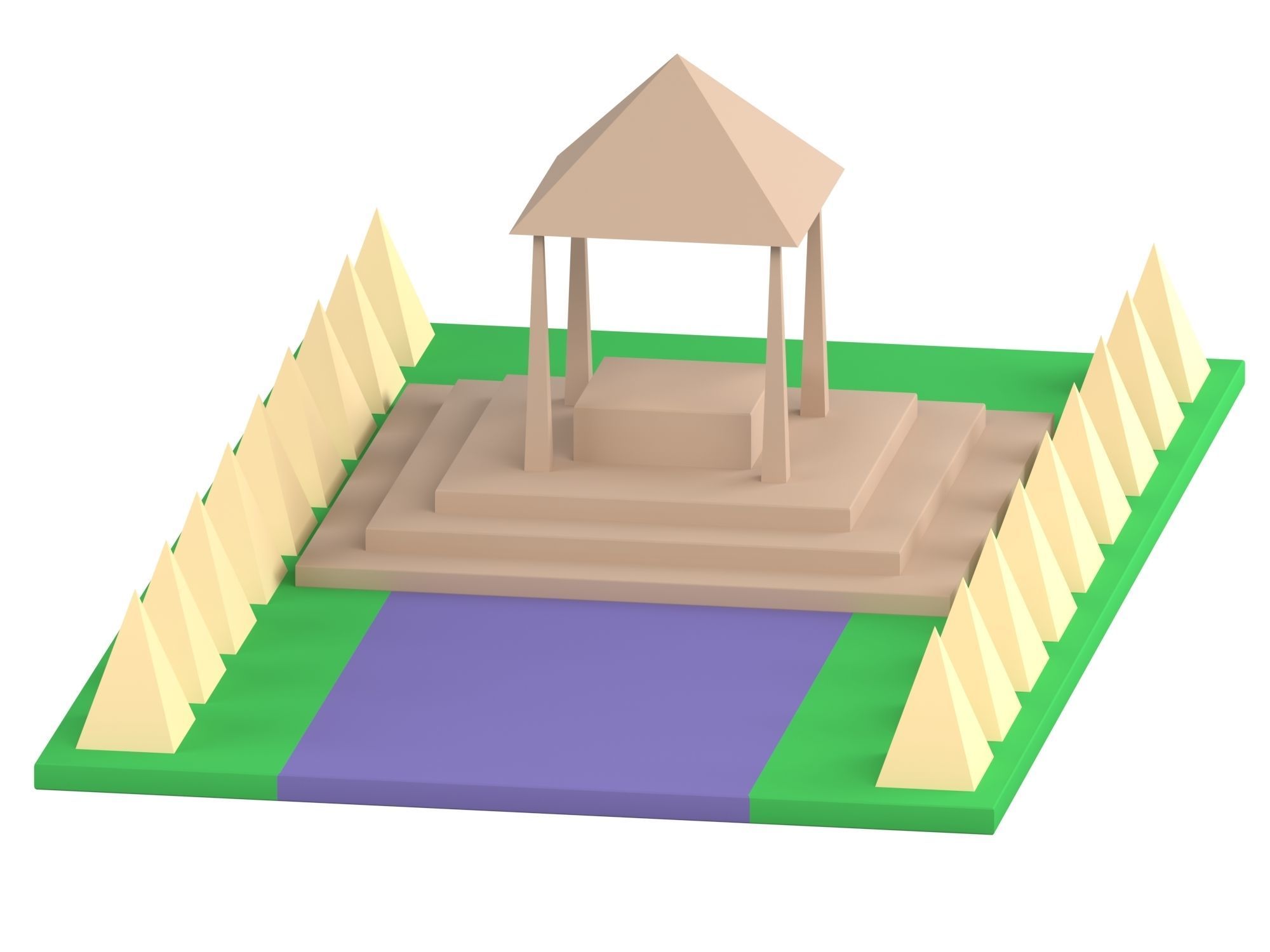 3D model Low Poly - Game Ready Temple - 001 VR / AR / low-poly | CGTrader