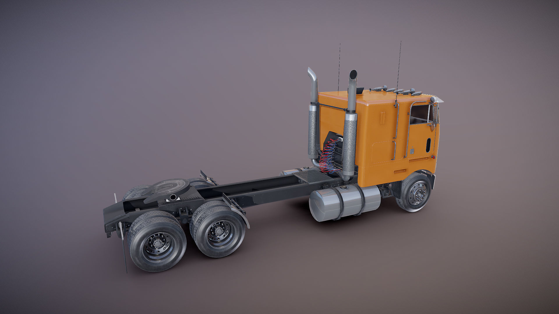 3D model Peterbilt 362 custom fuel trailer VR / AR / low-poly | CGTrader