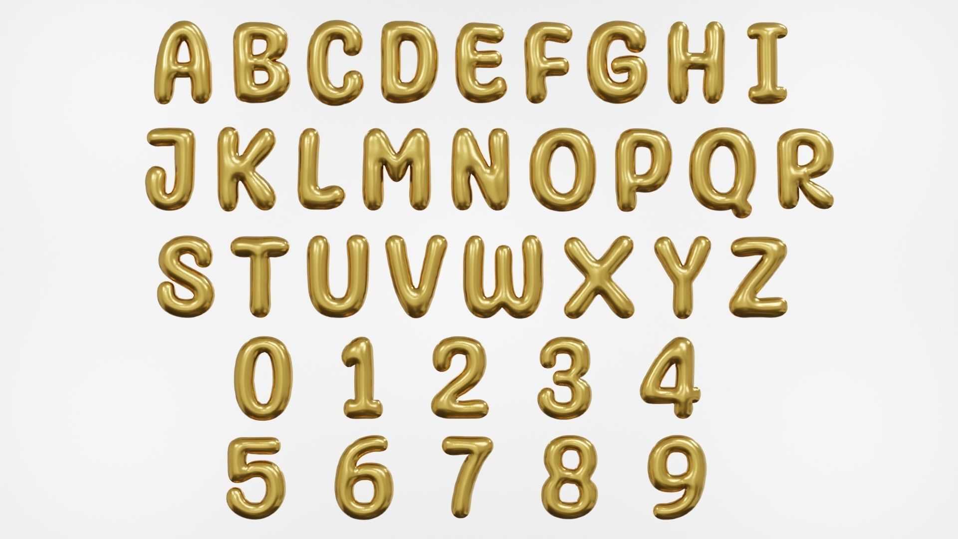 Balloons Alphabet and Numbers 3D model | CGTrader