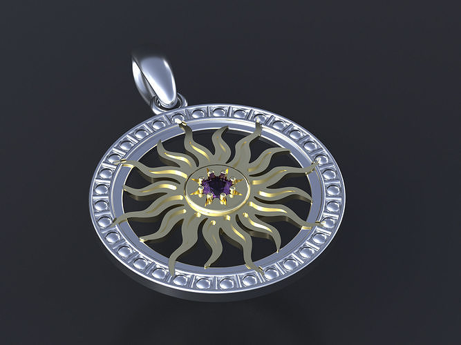 Pendant with the Symbol of the Sun cnc model or 3D print model 3D model ...