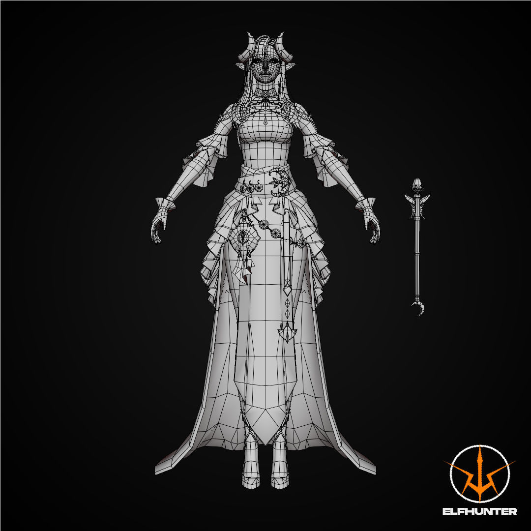 3D model EXCLUSIVE EDITION RIGGED CHARACTER ELF DEMONIC VR / AR / low ...