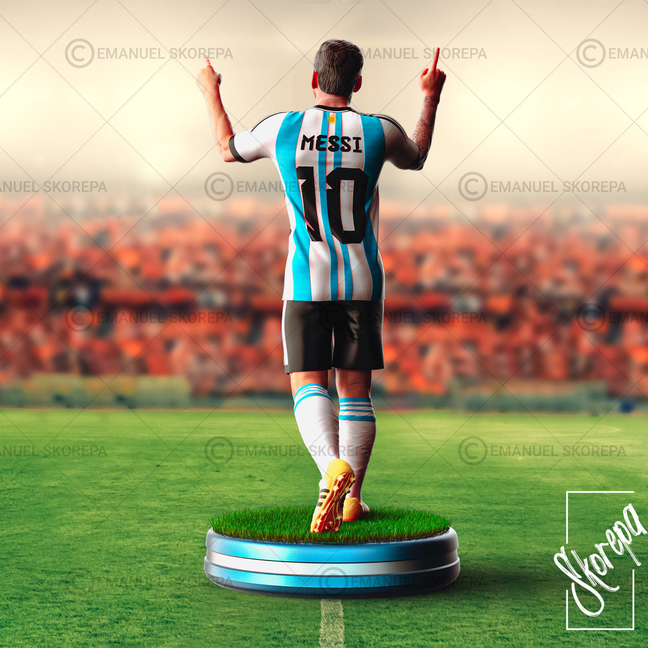 Messi Argentina 3D model 3D printable | CGTrader