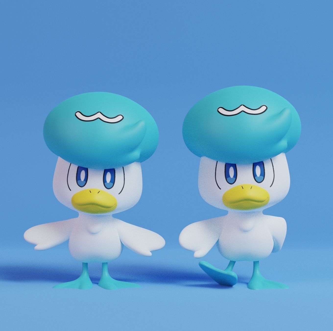 Pokemon - Quaxly with 2 poses 3D model 3D printable | CGTrader