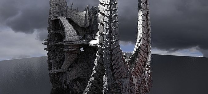 Alien Spine Tower 3 versions 3D model | CGTrader
