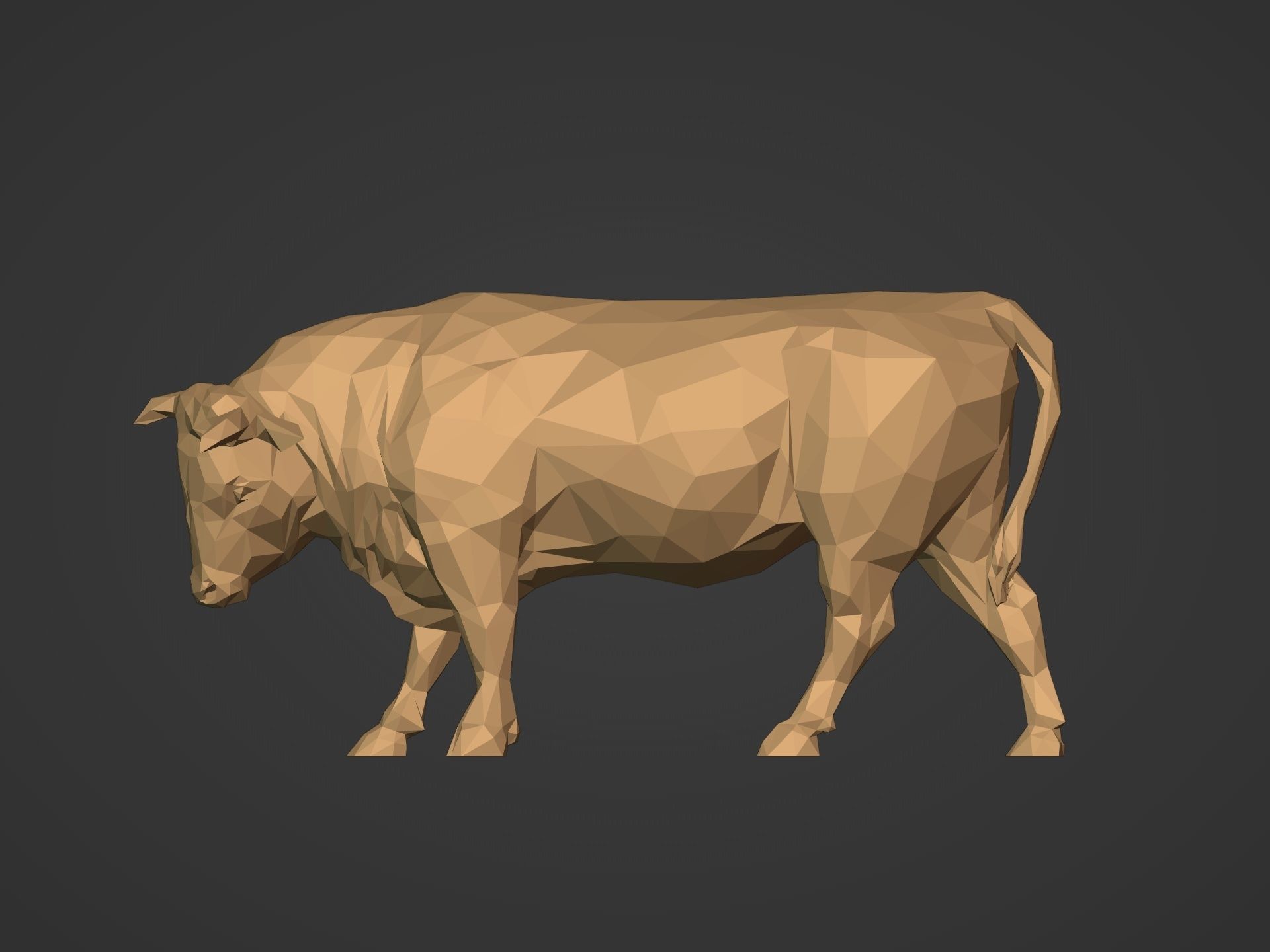 3D Printable Low Polygon Bull Statue 3D model 3D printable | CGTrader