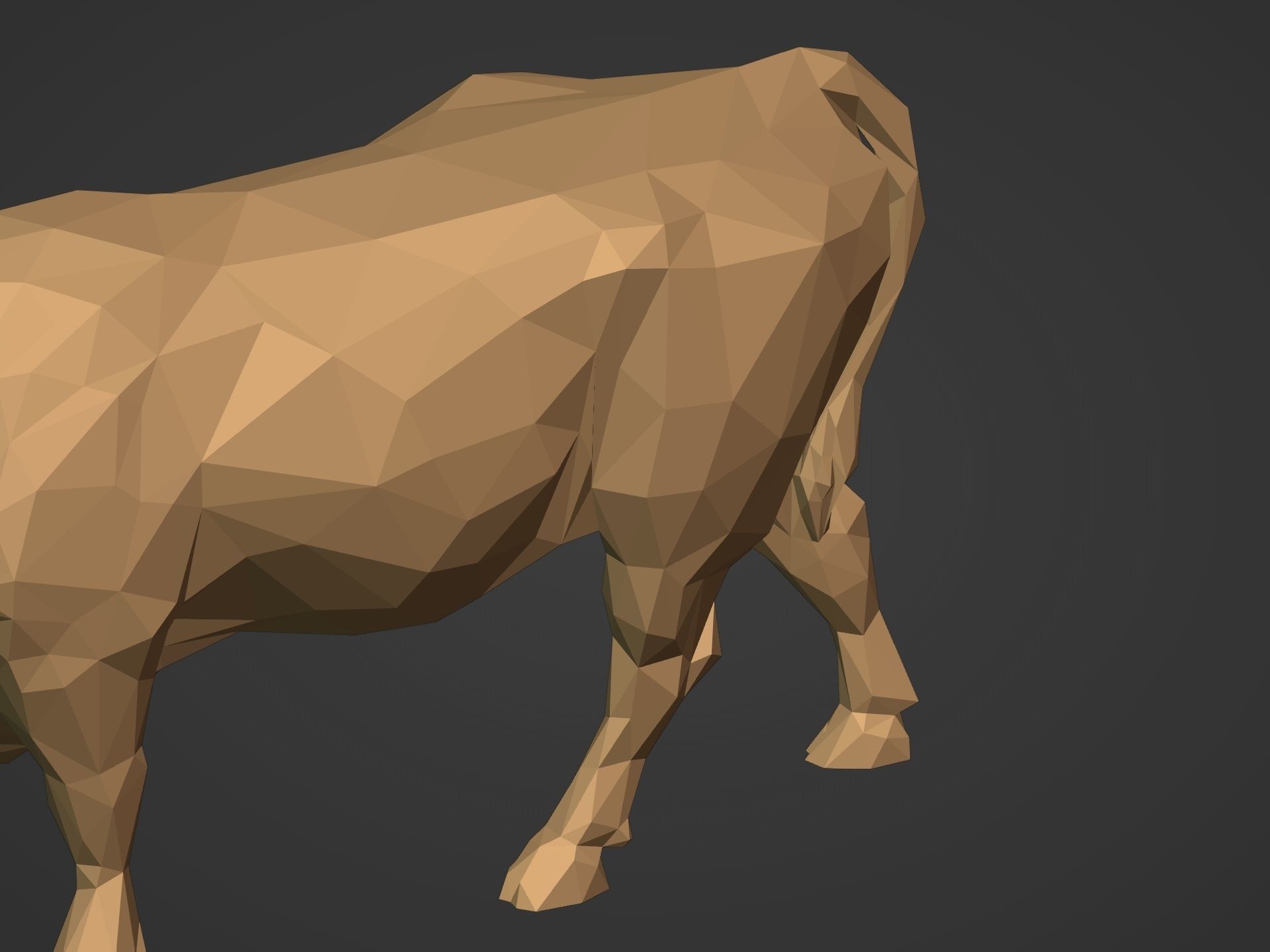 3D Printable Low Polygon Bull Statue 3D model 3D printable | CGTrader