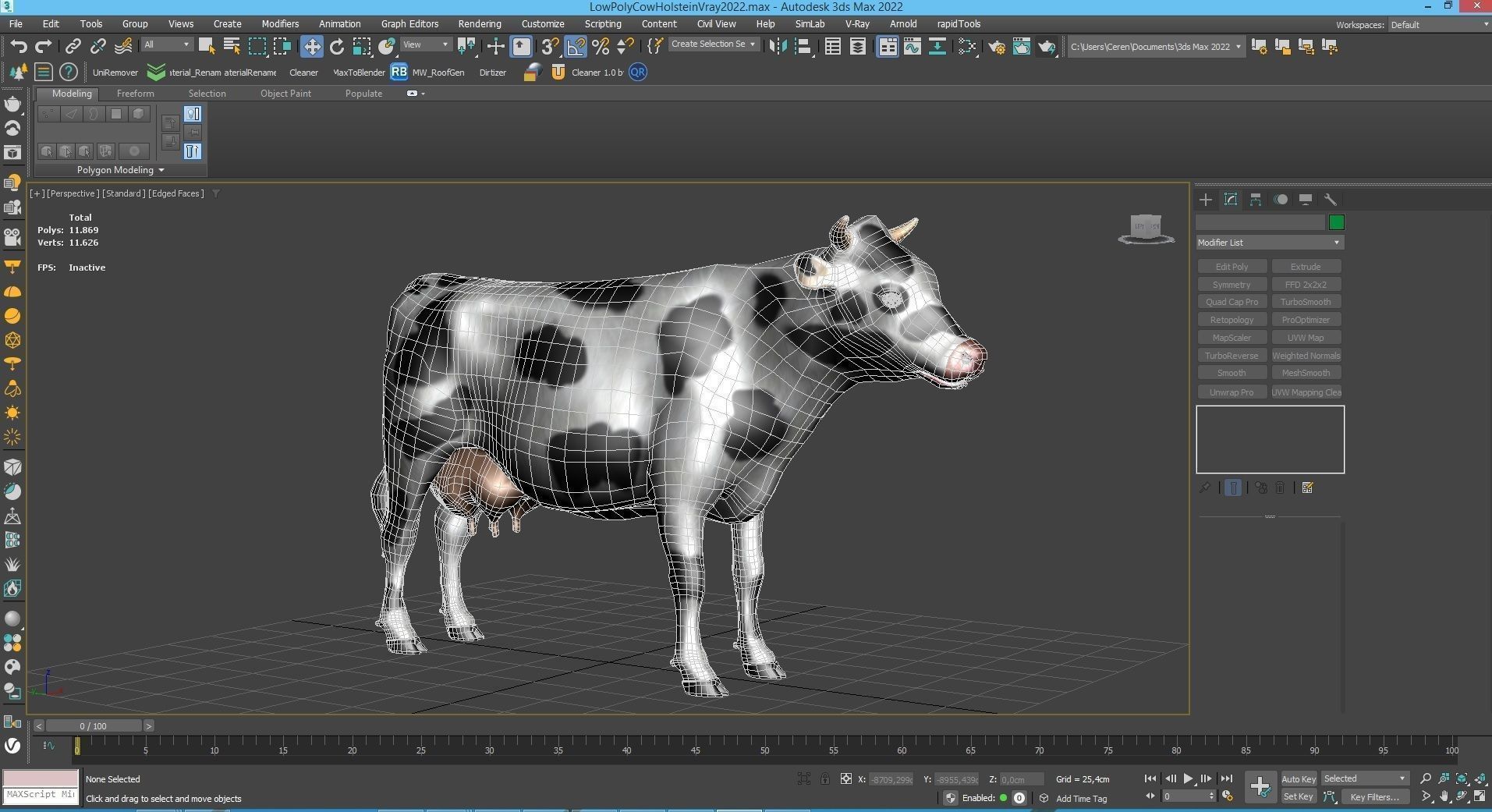 Low Poly Cow Collection - 3 Cow Models - 4K - Unwrapped VR / AR / low-poly | CGTrader