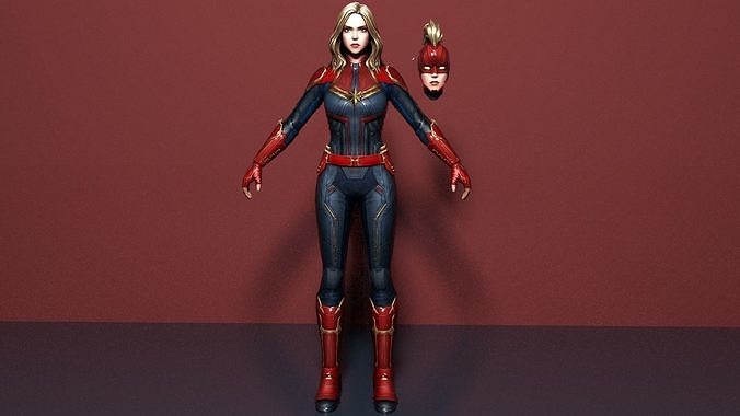 CAPTAIN MARVEL 3D model rigged | CGTrader