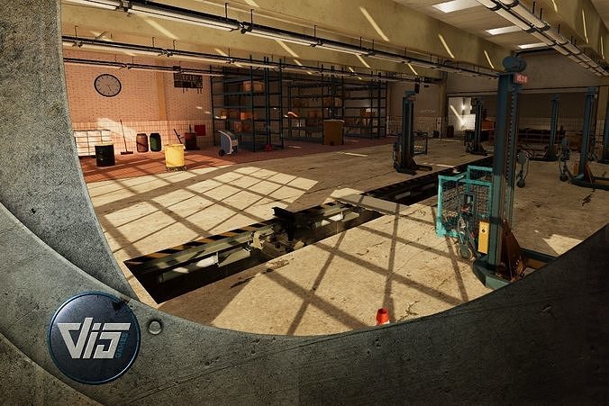 3D model High Detail Car Repair Shop - Unity3D VR / AR / low-poly ...