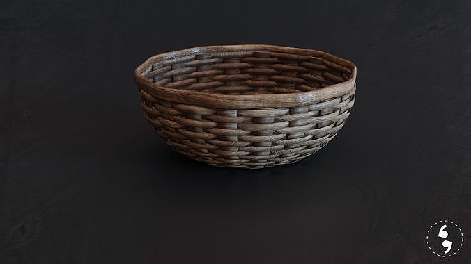 3D model PBR Wicker Basket low poly VR / AR / low-poly | CGTrader