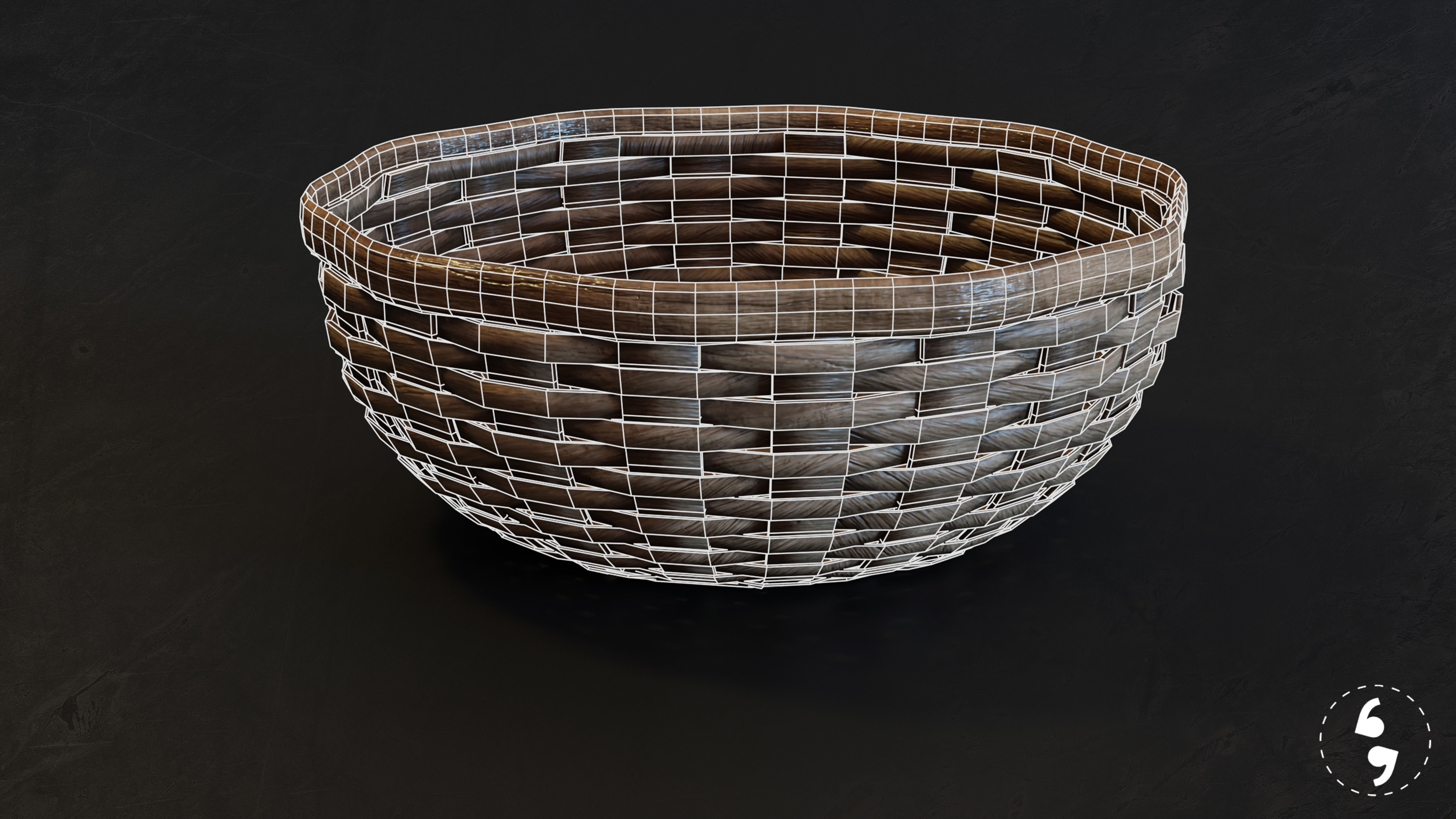 3D model PBR Wicker Basket low poly VR / AR / low-poly | CGTrader