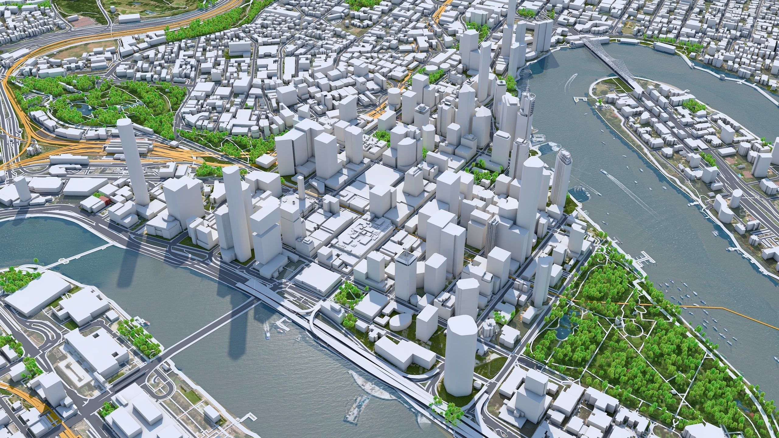 3D model Brisbane Downtown Australia VR / AR / low-poly | CGTrader