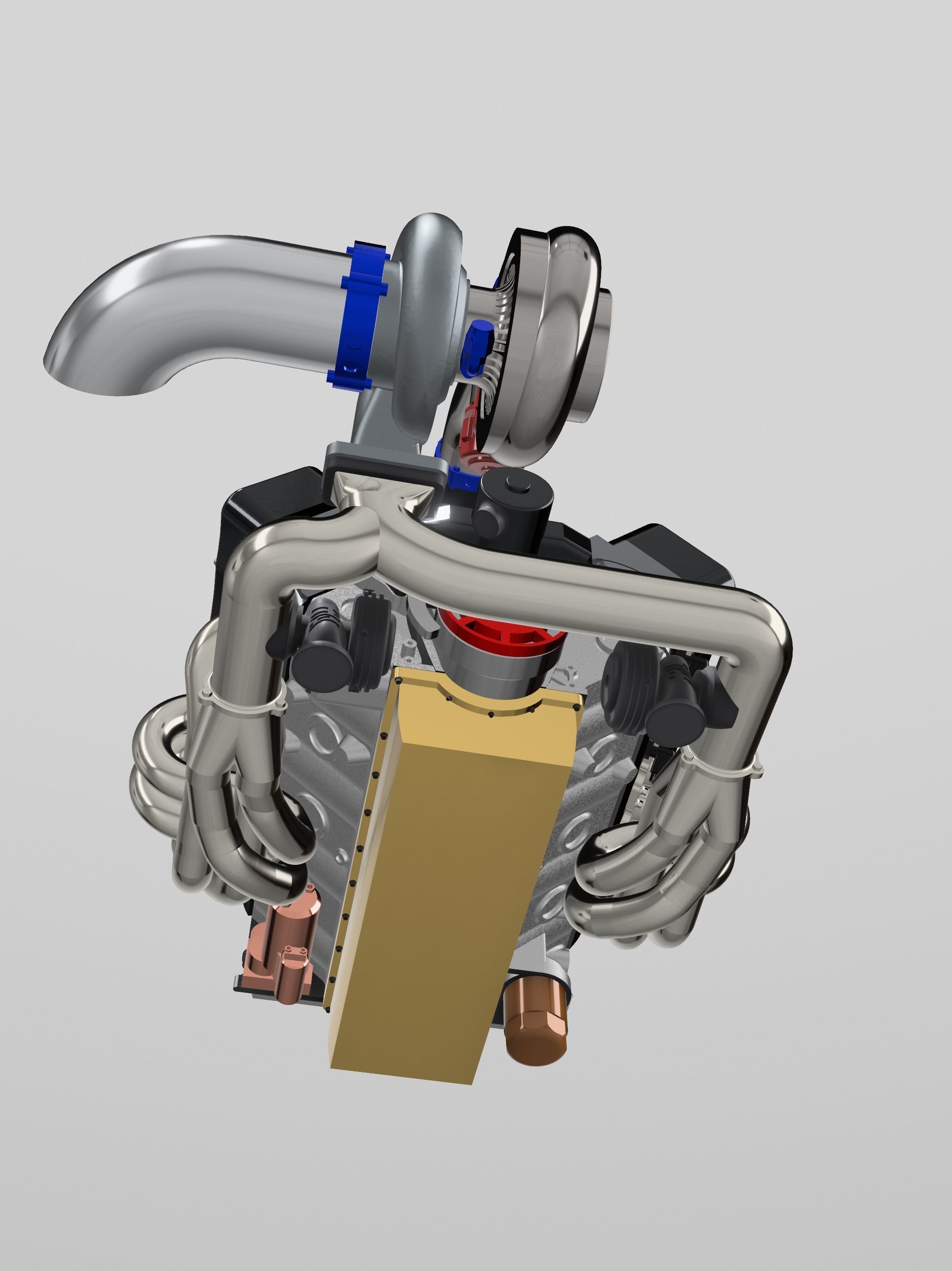 SBC Single Turbo Higgins Race Motor Small Block Chev 3D model 3D ...