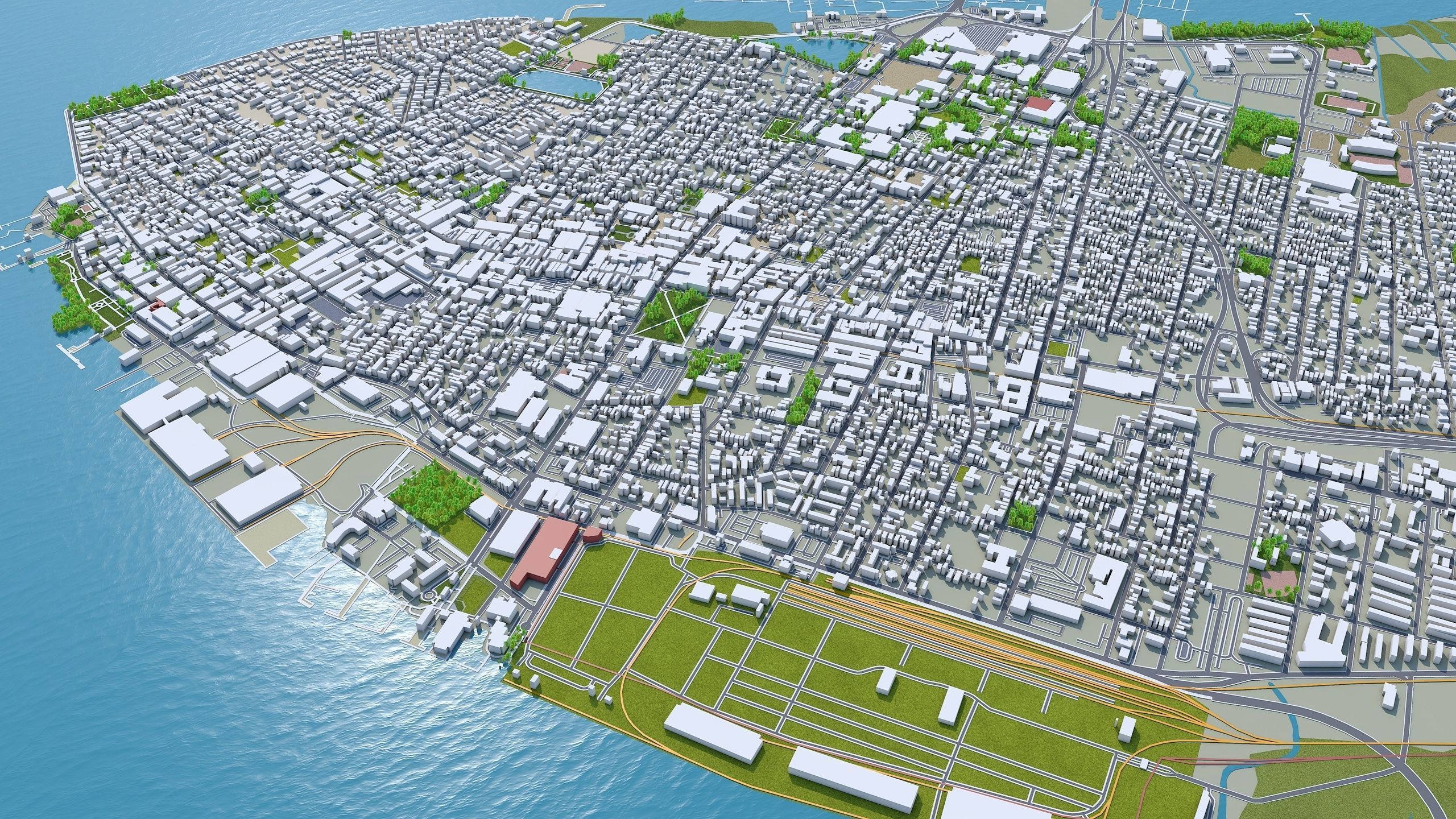 3D model Charleston Downtown South Carolina USA VR / AR / low-poly ...