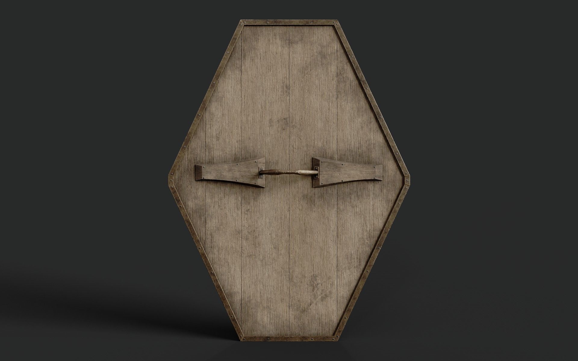 3D model Slavic diamond-shaped shield painted white with radial symbol ...