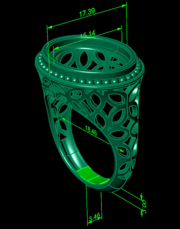 gold oval turquoise stone 3dm 3D model 3D printable | CGTrader