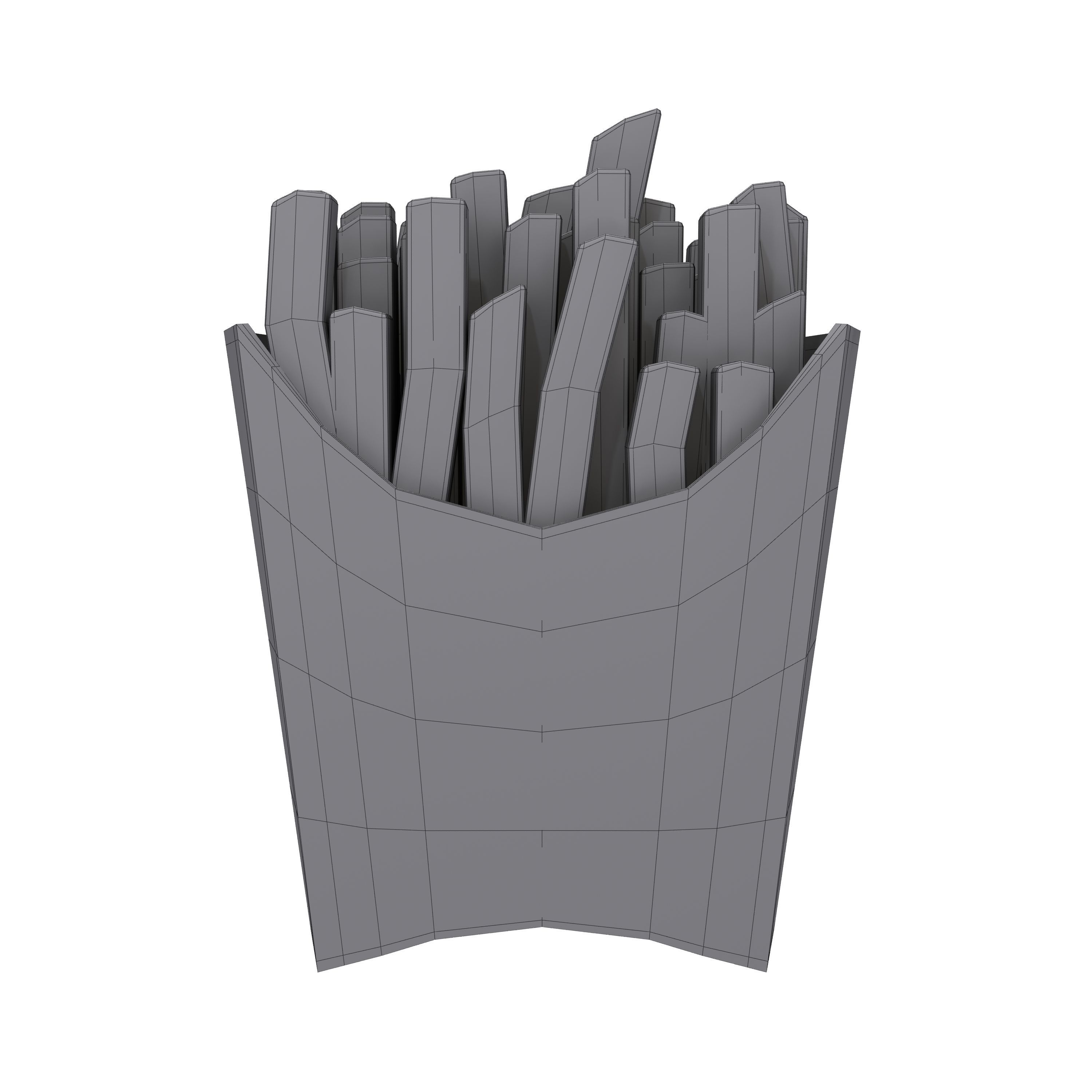 French fries cartoon 3D model | CGTrader