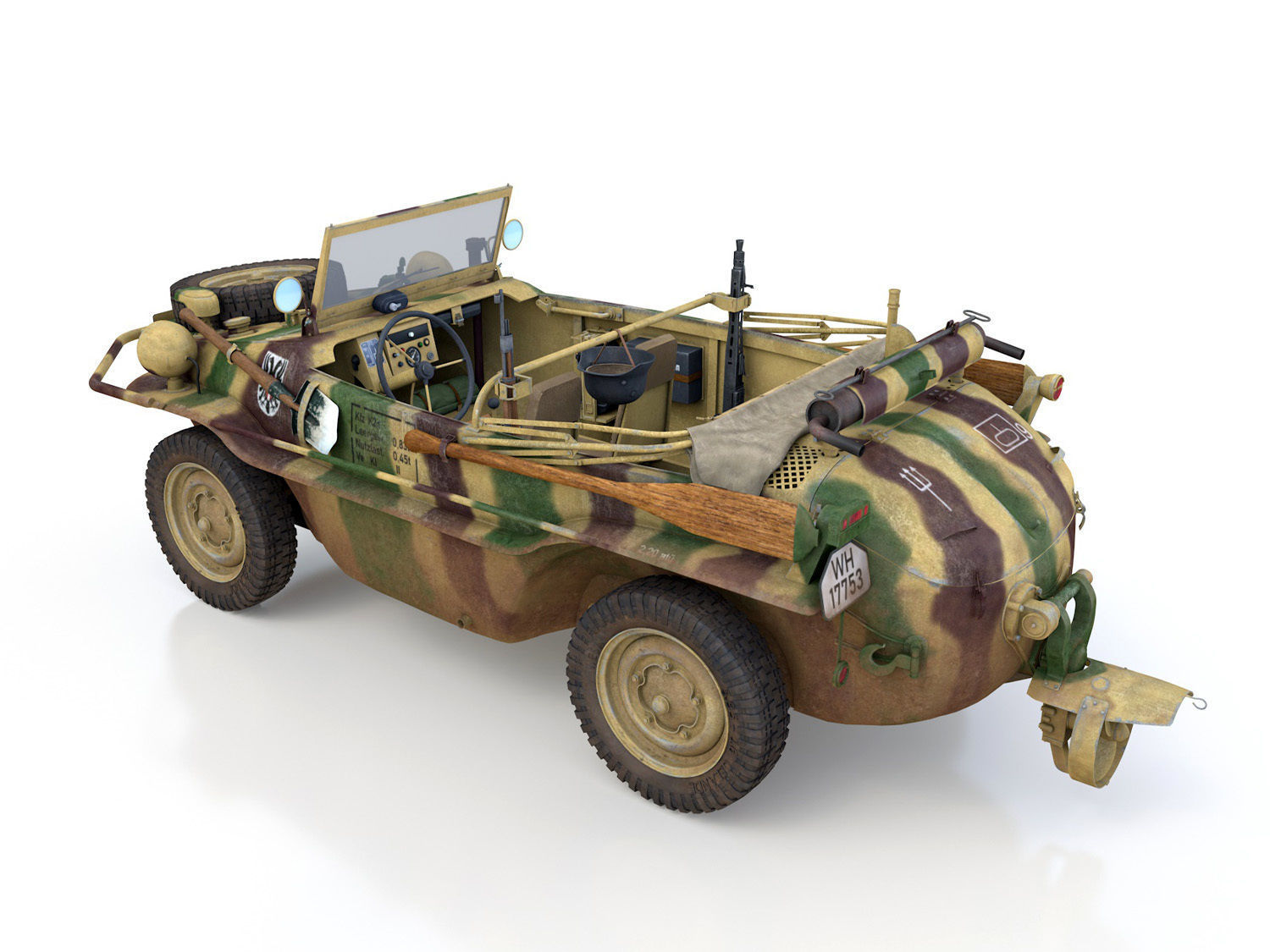 VW - Typ 166 - Schwimmwagen - 2 Panzer Division 3D model | CGTrader