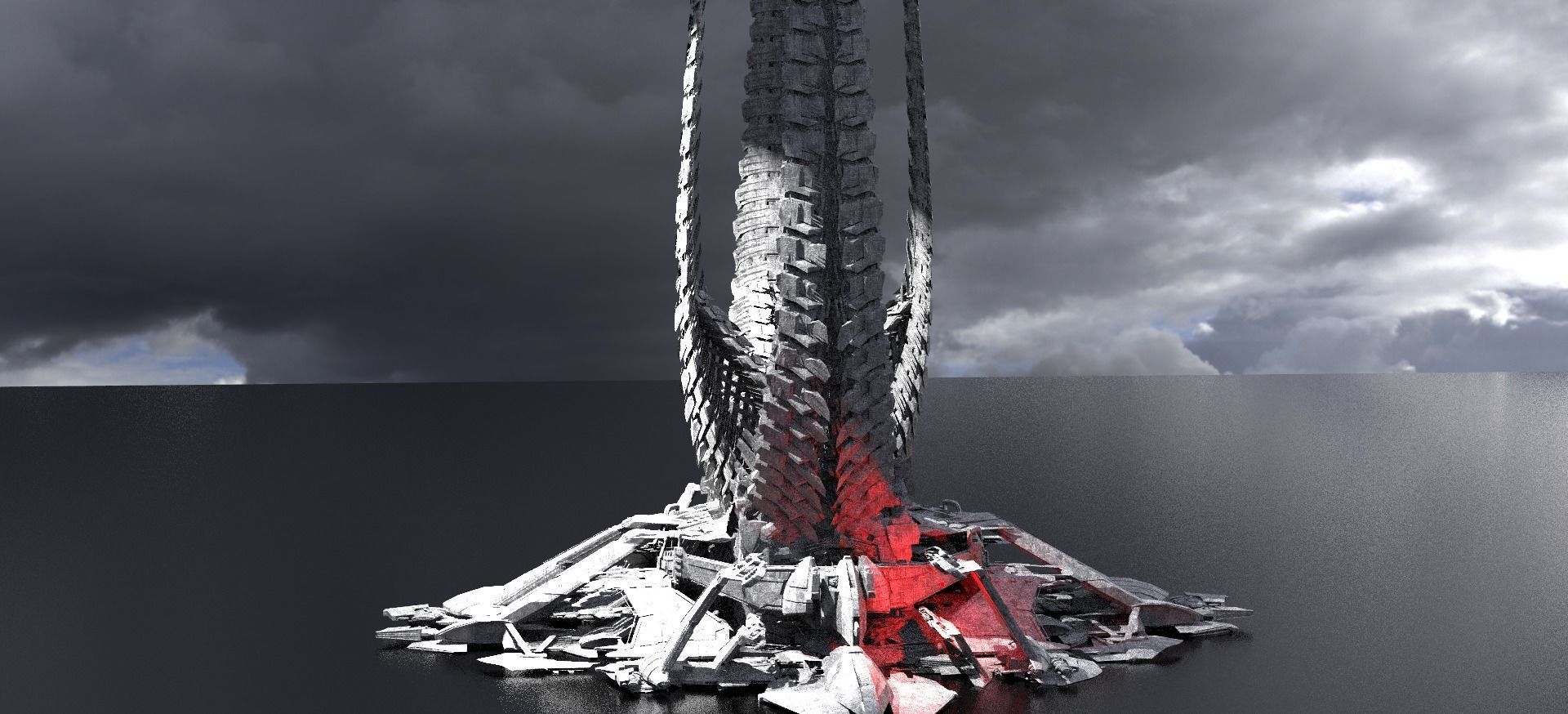 Alien Spine Kings Tower 3D model | CGTrader