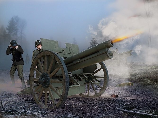 German cannon 7 7 cm Feldkanone 96 3D model | CGTrader