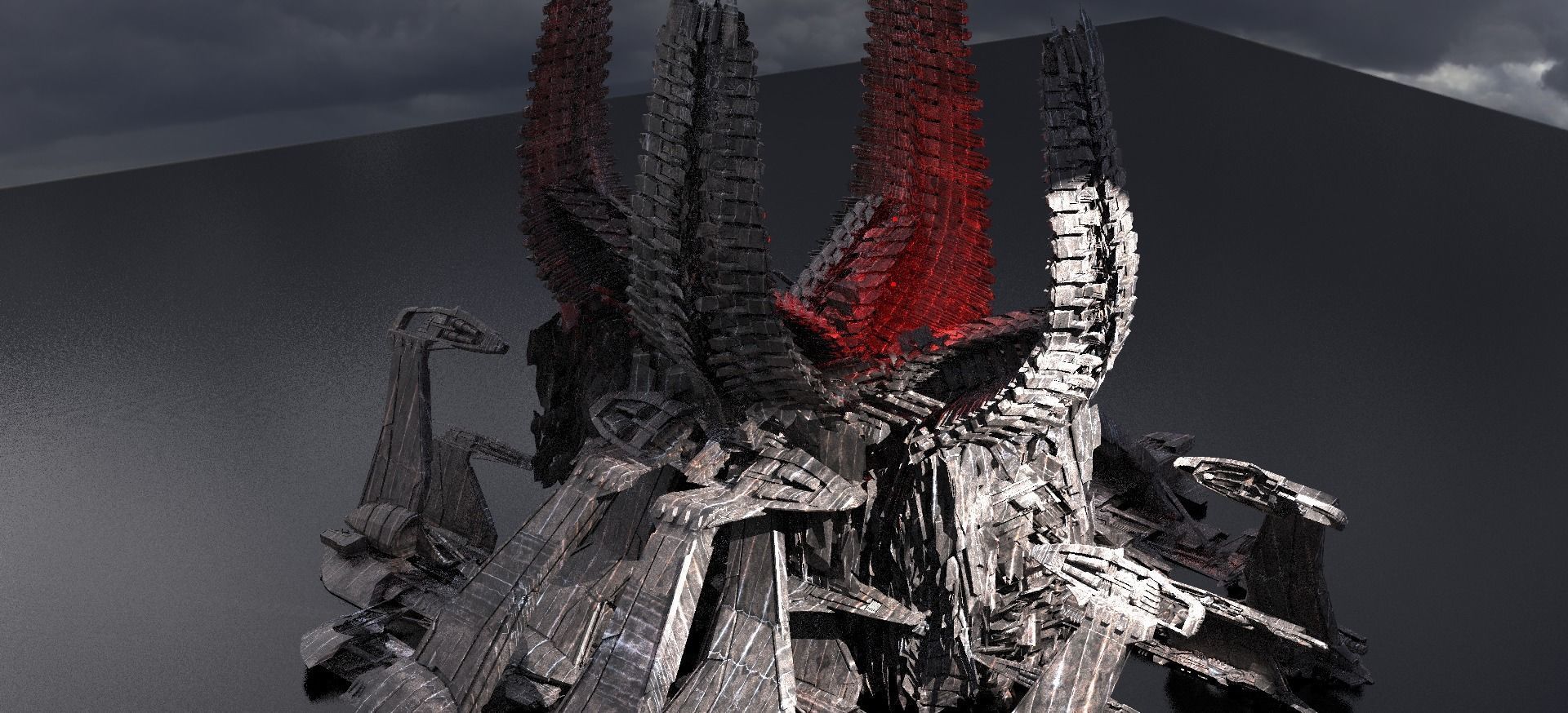Alien Spine Tower City 4 3D model | CGTrader