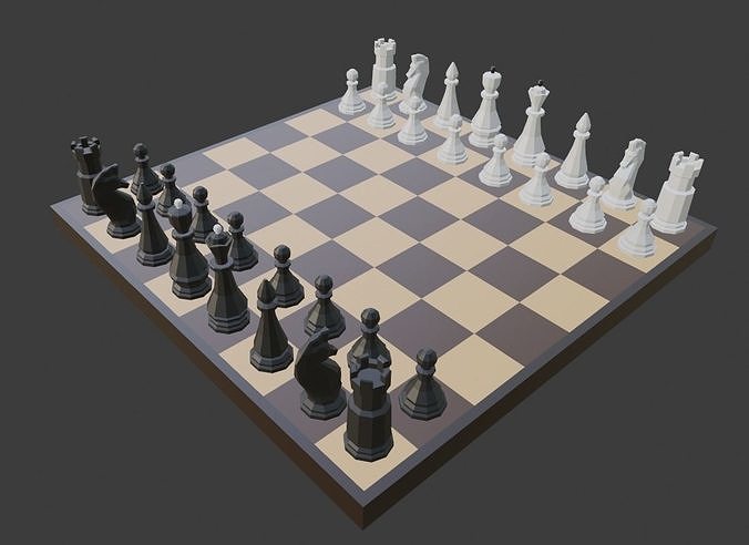 3D model Low Poly Chess Pieces VR / AR / low-poly | CGTrader