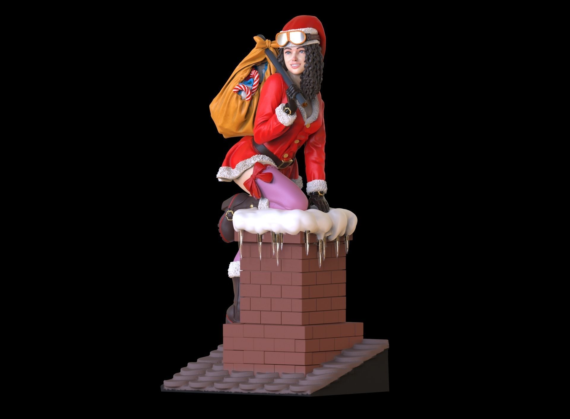 lady santa Christmas 3D model 3D printable | CGTrader