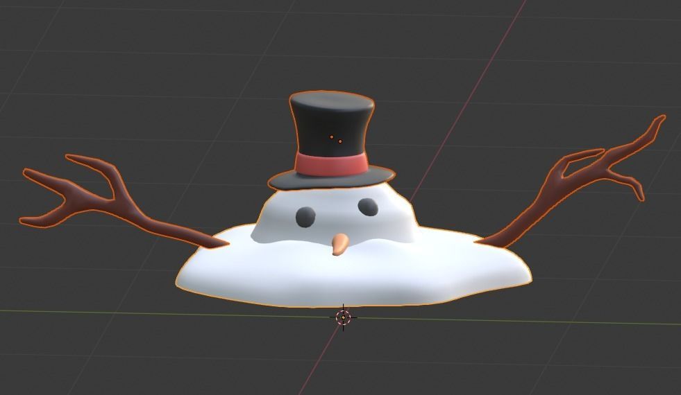 Melted Snowman free VR / AR / low-poly 3D model | CGTrader