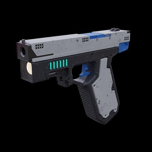 Sci-fi Handgun HighPoly 3D model | CGTrader