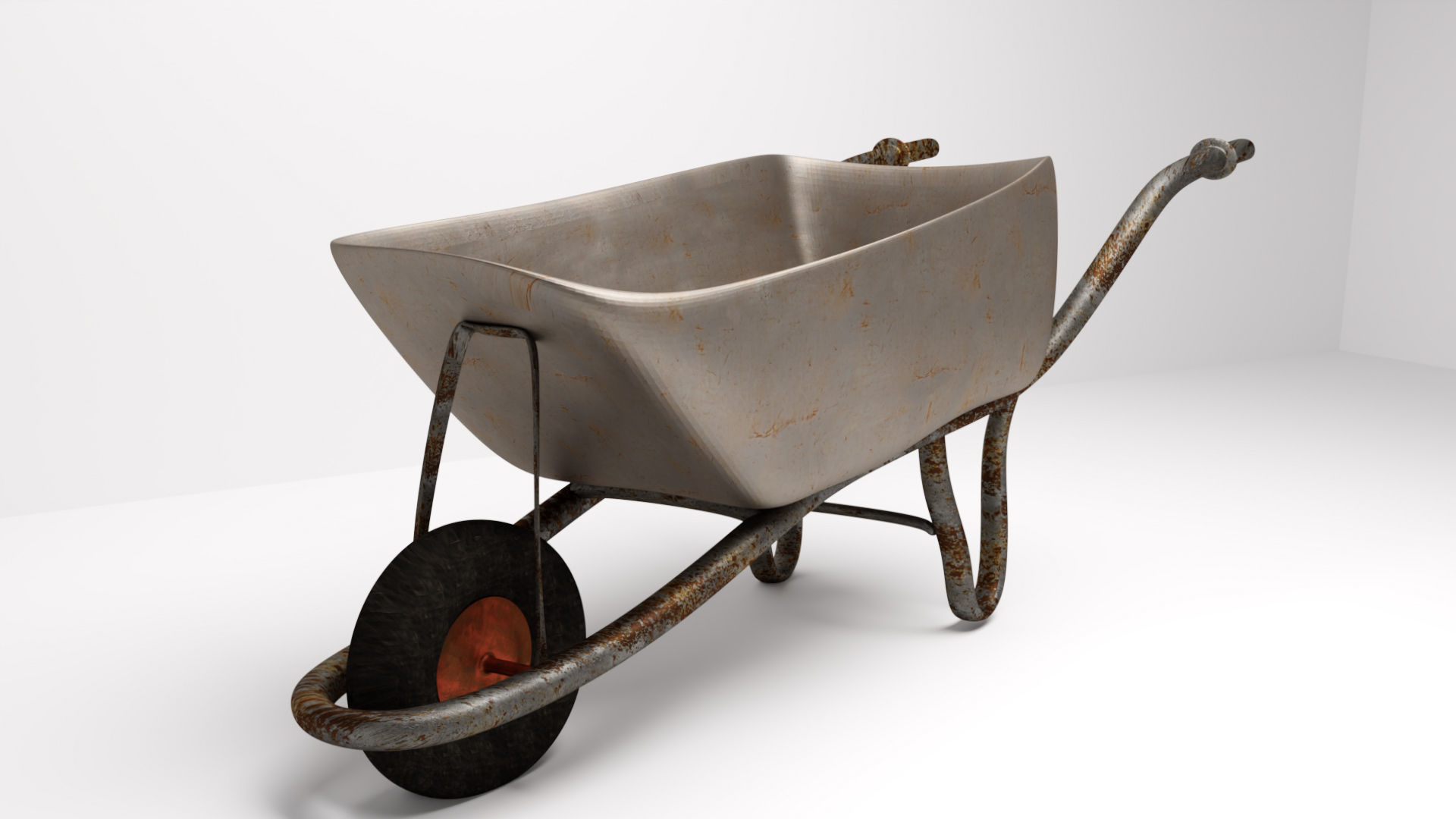 3D model Rusted Wheelbarrow VR / AR / low-poly | CGTrader