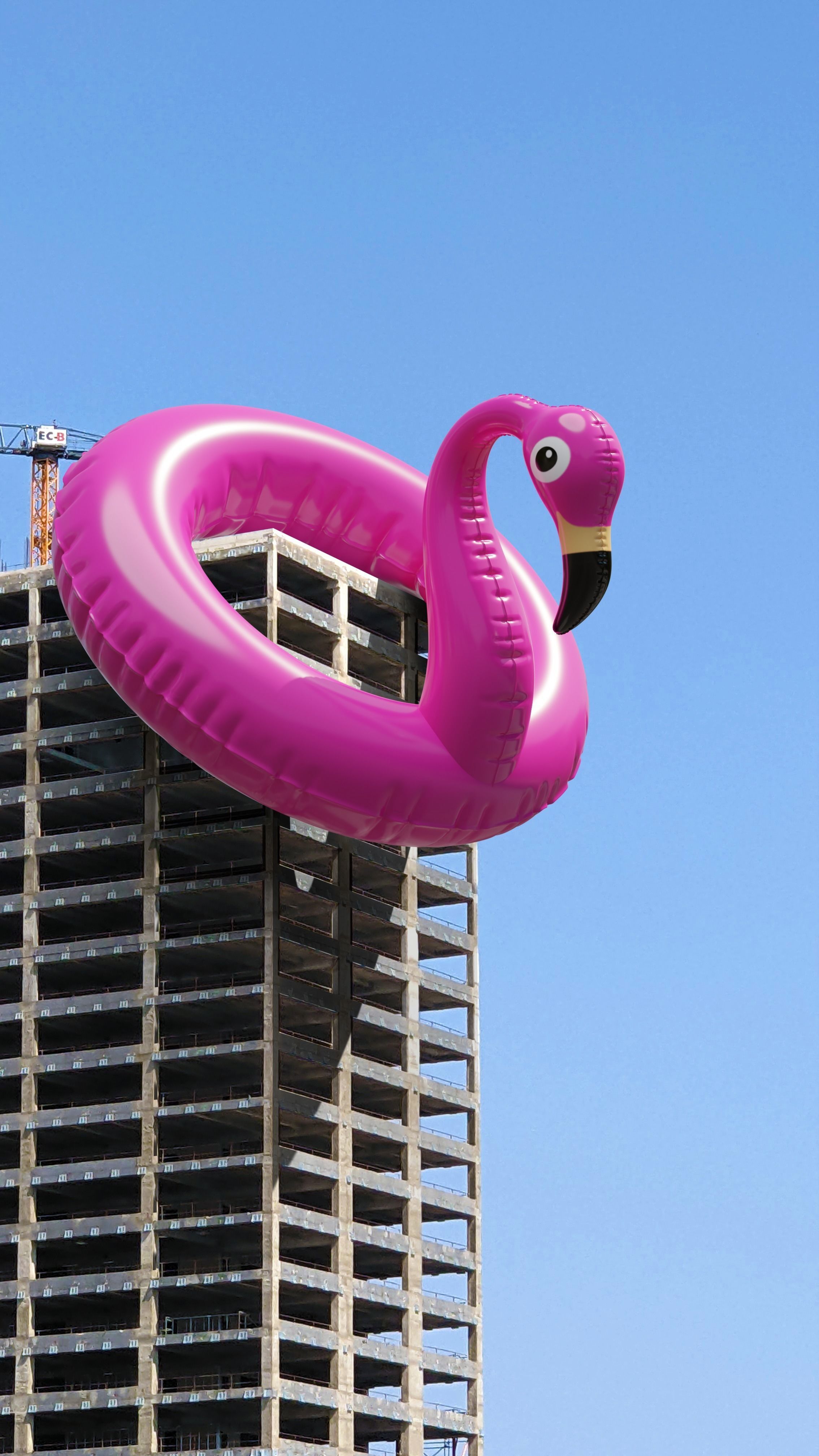 Inflatable Pink Flamingo Swimming Pool Waterpark Toy 3D model | CGTrader