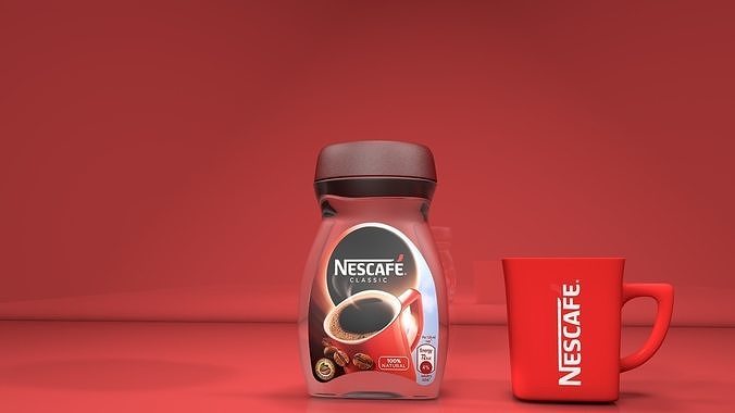 nescafe jar with cup free 3D model | CGTrader