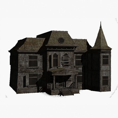 3D model Abandoned old house - realistic low poly VR / AR / low-poly ...