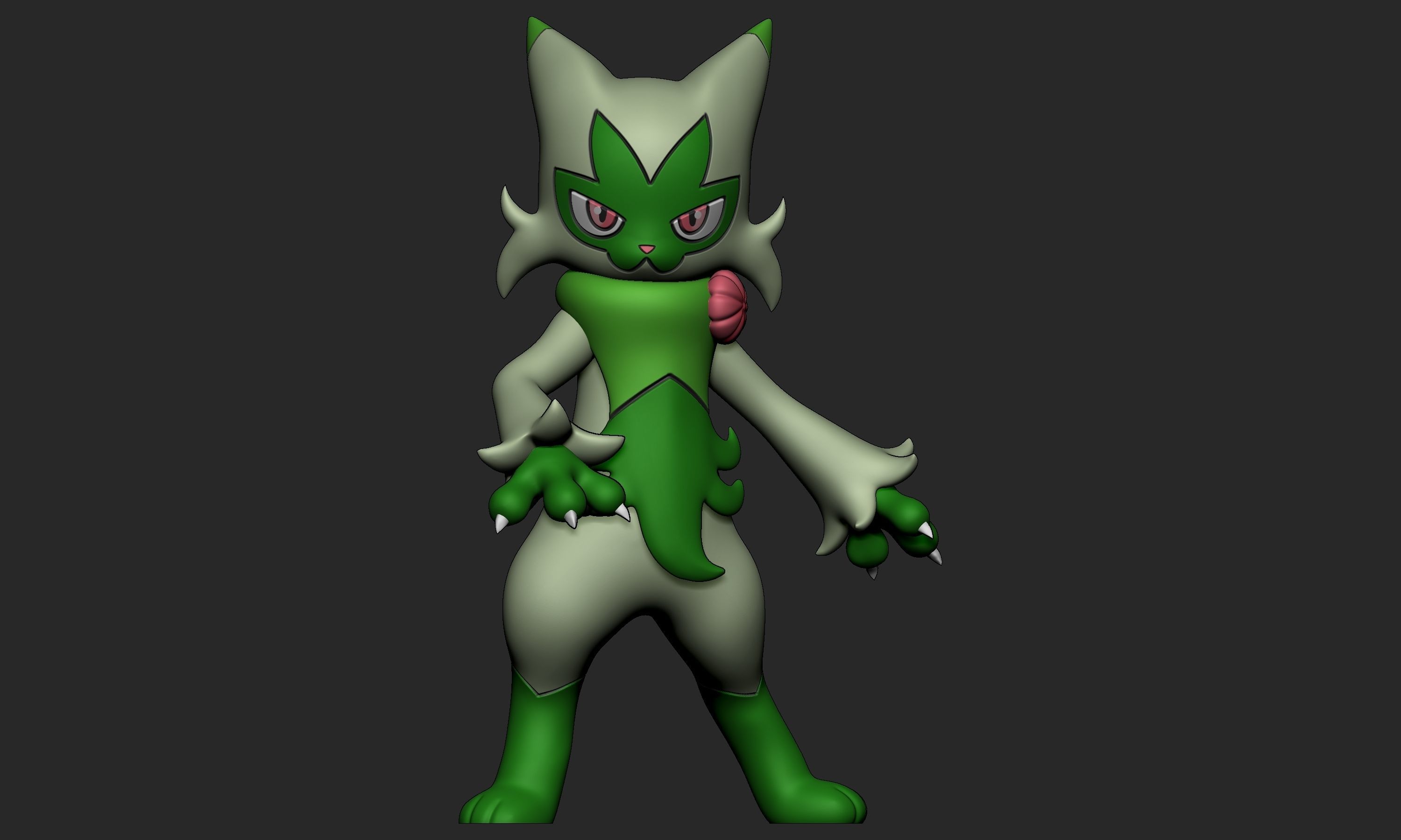 Pokemon - Floragato with 2 poses 3D model 3D printable | CGTrader
