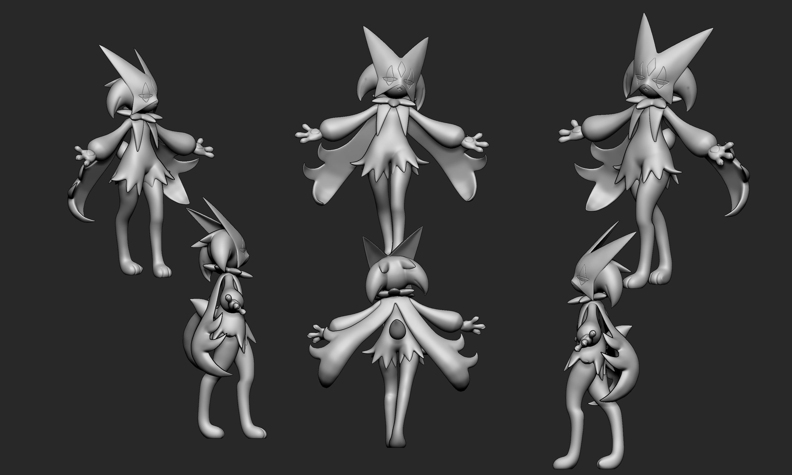 Pokemon - Meowscarada with 2 poses 3D model 3D printable | CGTrader