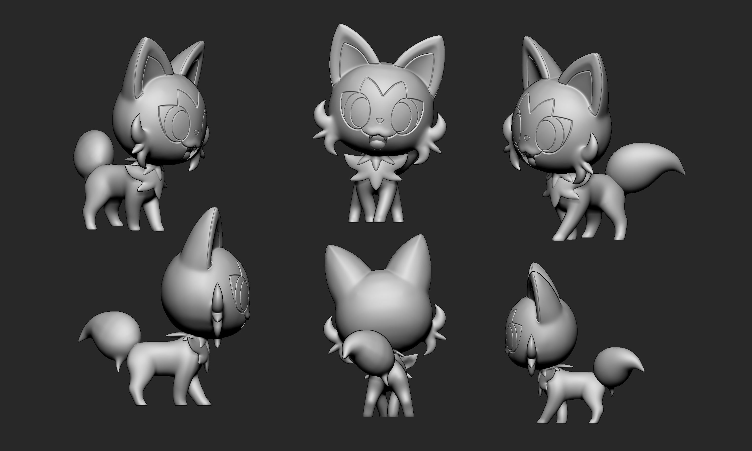 Pokemon - Sprigatito Floragato and Meowscarada with 2 poses 3D model 3D ...