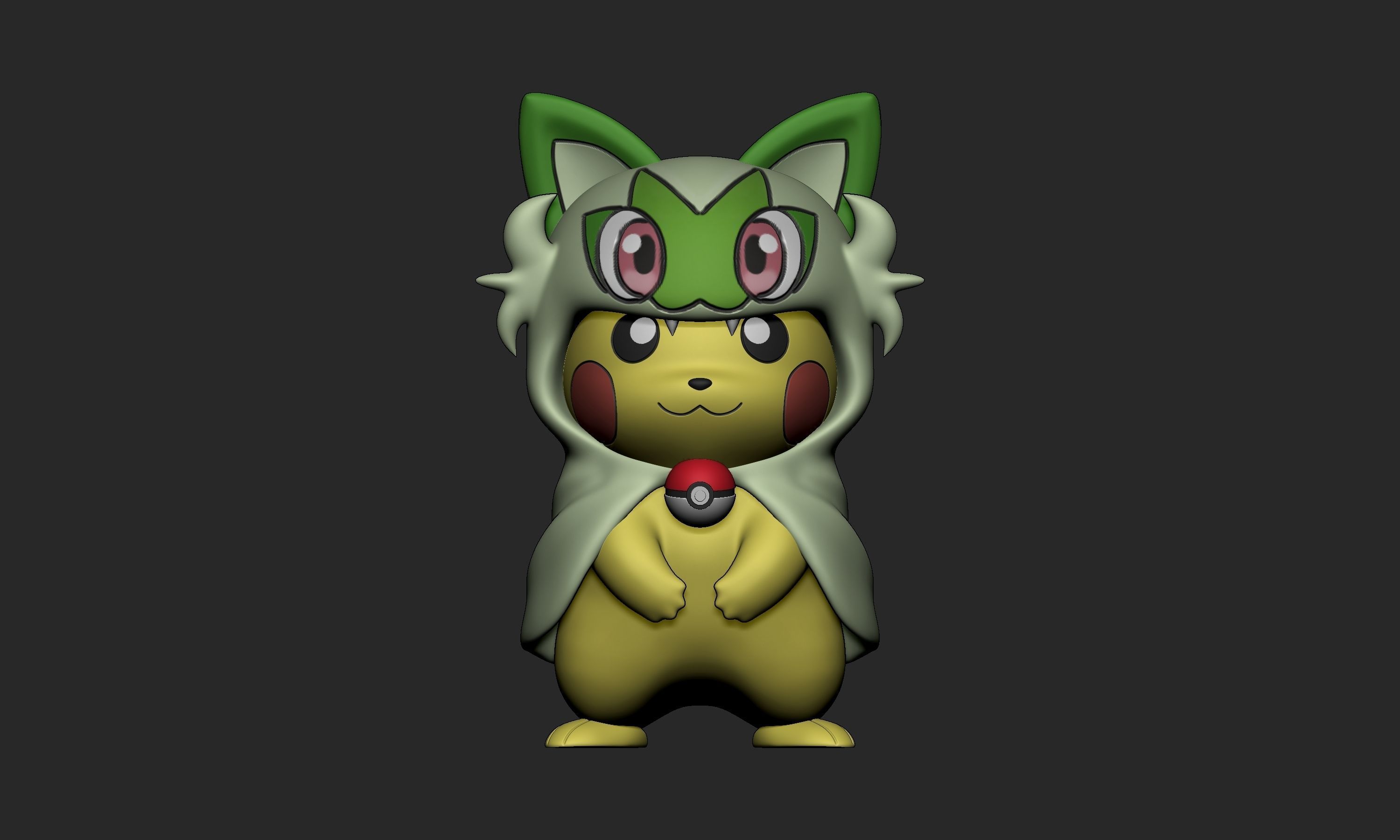 Pokemon - Pikachu Cosplay Sprigatito free 3D model 3D printable | CGTrader