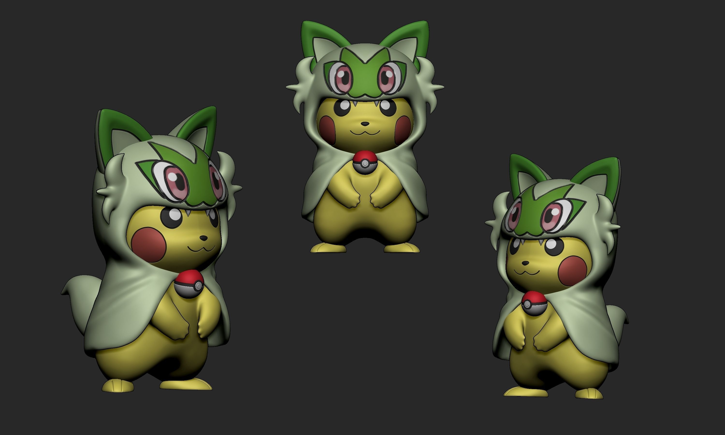 Pokemon - Pikachu Cosplay Sprigatito free 3D model 3D printable | CGTrader