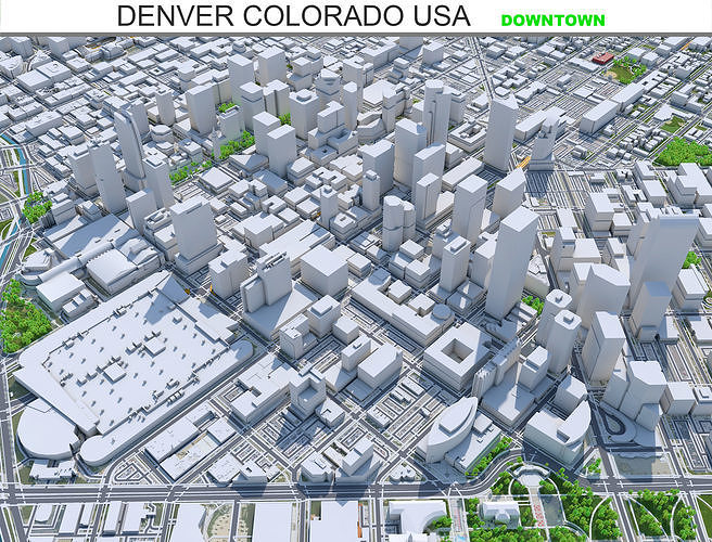 3D model Denver Downtown Colorado USA VR / AR / low-poly | CGTrader
