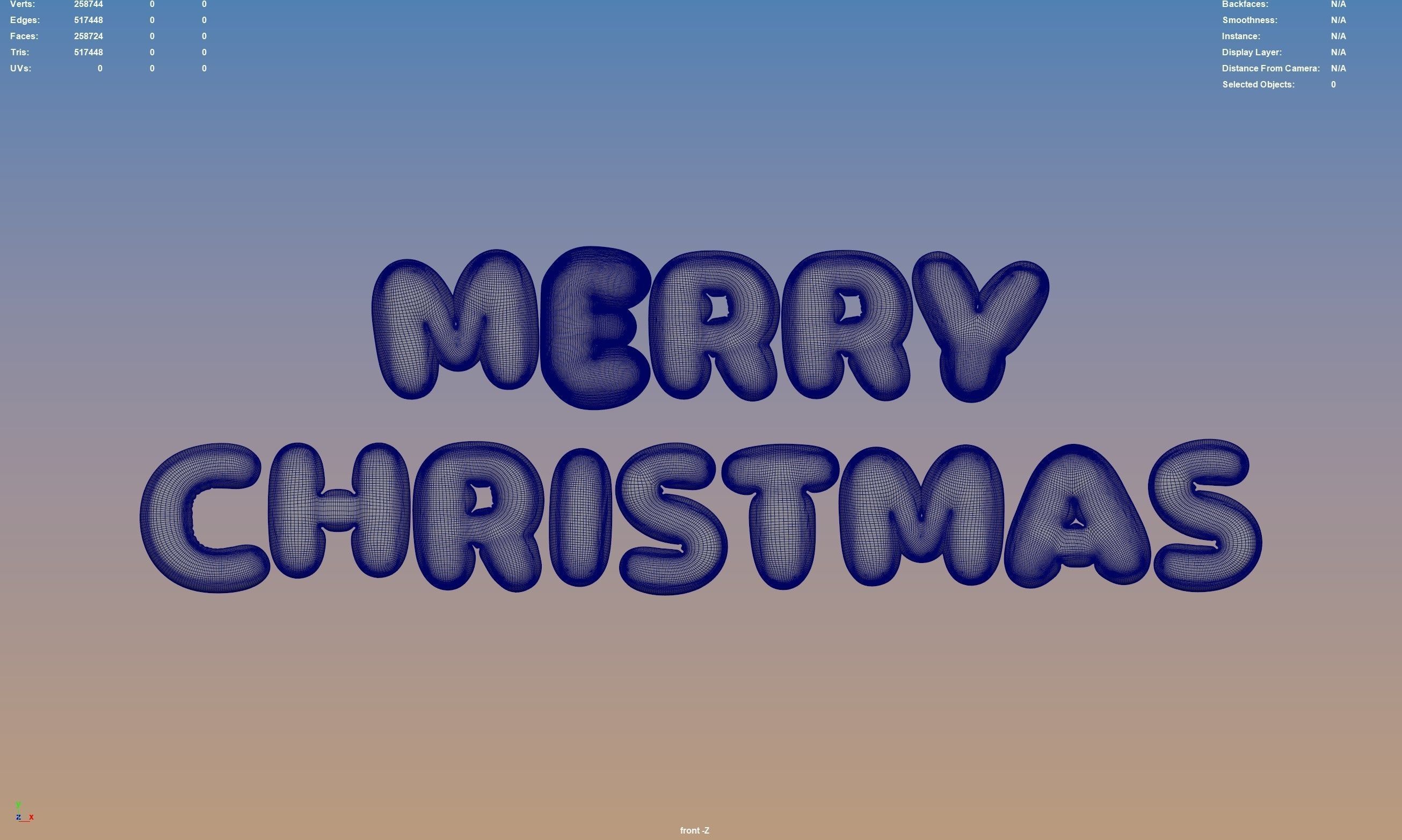 Word - Merry Christmas Balloon style 3D model | CGTrader