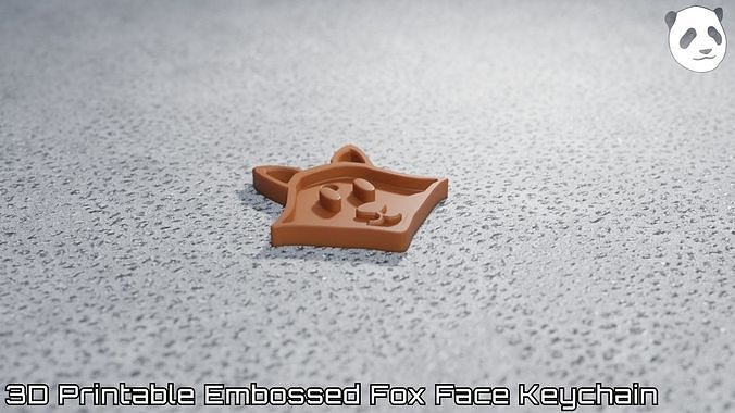 Embossed Fox Face Keychain 3D model 3D printable | CGTrader