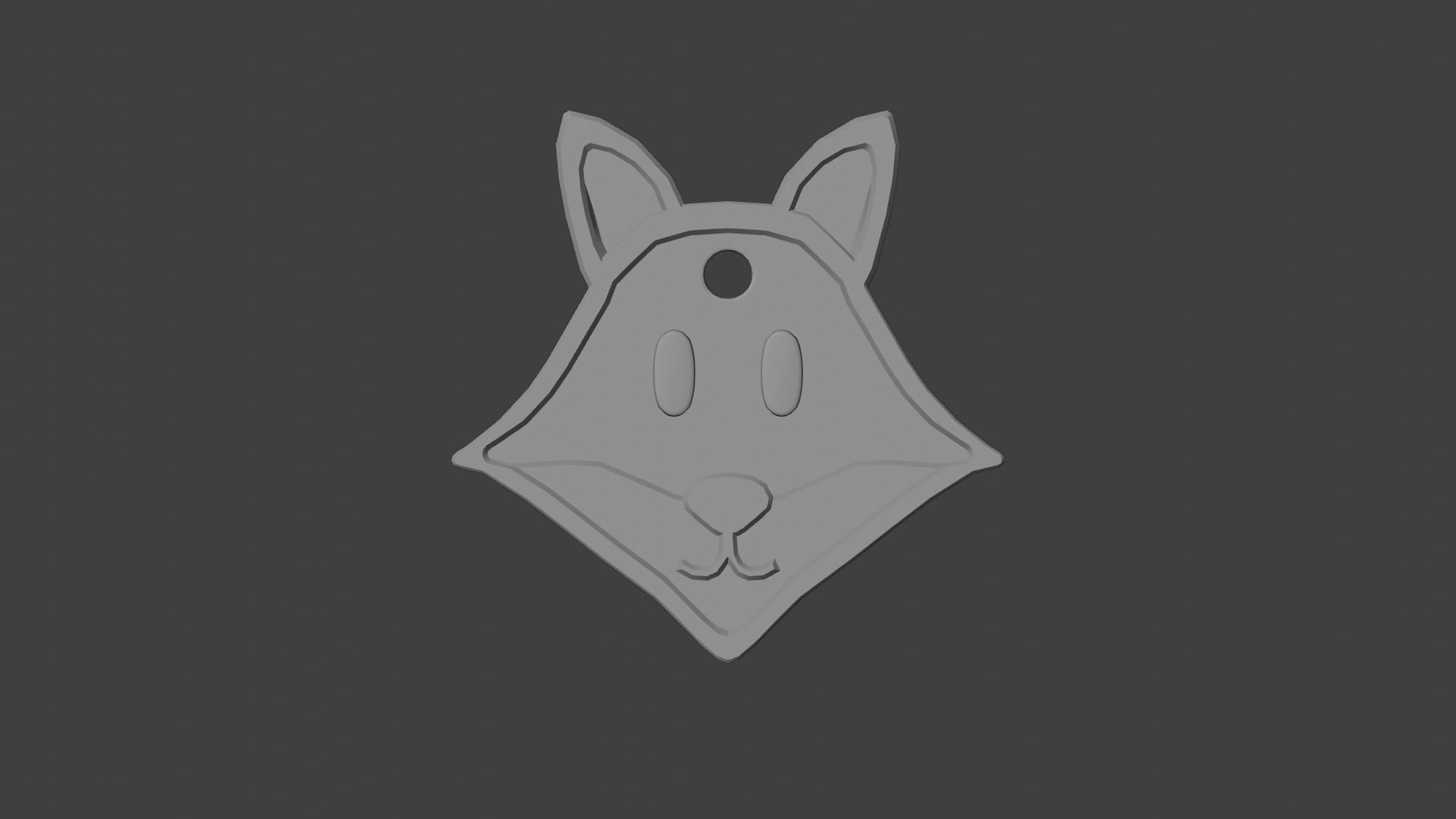 Embossed Fox Face Keychain 3D model 3D printable | CGTrader